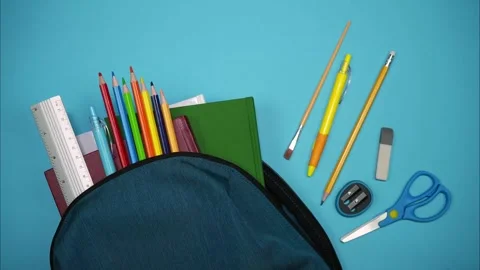 Stop motion animation of colorful school... | Stock Video | Pond5