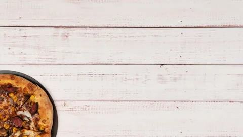 Stop motion animation of delicious pizza... | Stock Video | Pond5