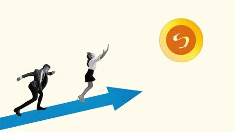 Stop motion, animation. Employees runnin... | Stock Video | Pond5