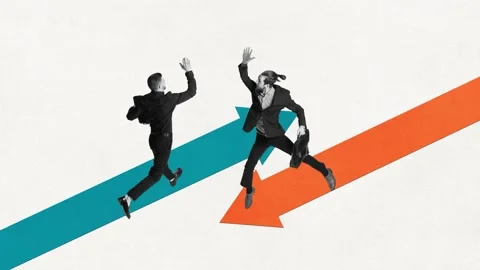 Stop motion, animation. High five. Young... | Stock Video | Pond5