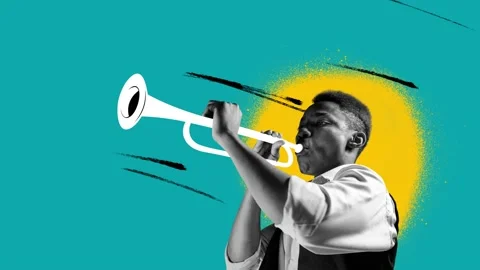 Stop motion, animation. Jazz. Lovely sou... | Stock Video | Pond5