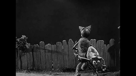 In a stop-motion animation, a male dog r... | Stock Video | Pond5