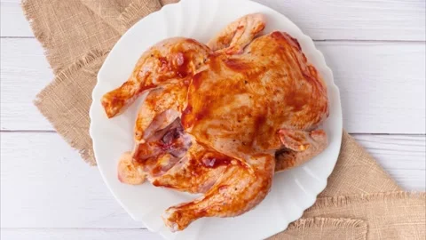 Stop motion animation with raw chicken b... | Stock Video | Pond5