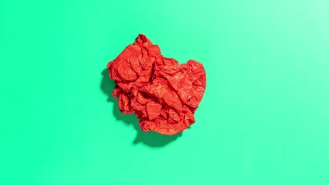 Stop motion animation of red crumpled pa... | Stock Video | Pond5