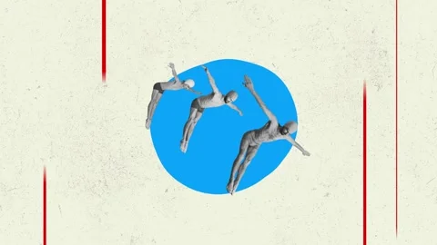 Stop motion. Animation. Three thin men i... | Stock Video | Pond5