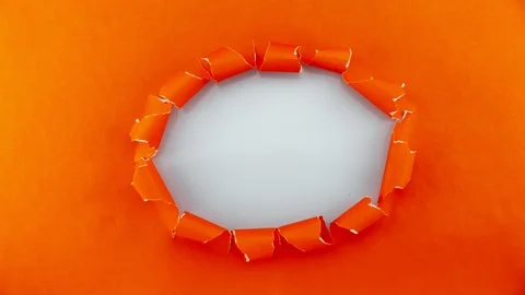 stop motion animation of torn orange pap... | Stock Video | Pond5
