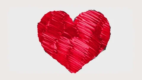 stop motion drawn marker heart shape car... | Stock Video | Pond5