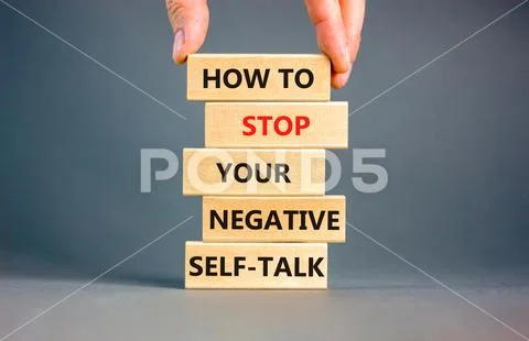 Stop negative self-talk symbol. Concept words How to stop your negative ...