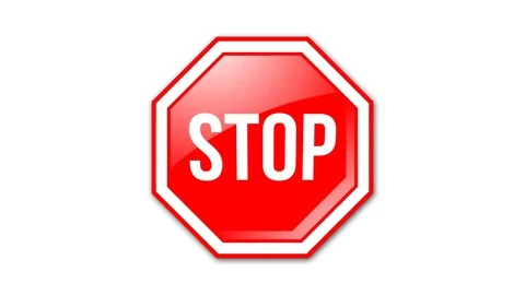STOP road sign animated on transparent b... | Stock Video | Pond5