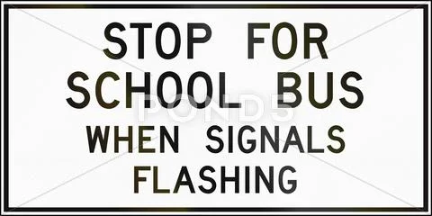 Stop For School Bus When Signals Flashing in Canada ~ Clip Art #56138279