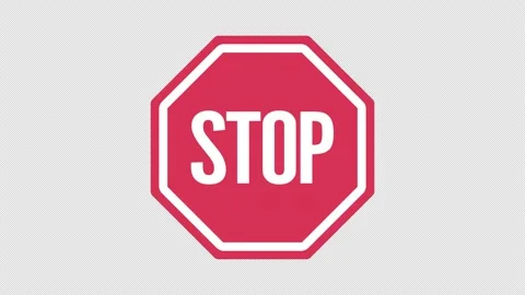 Stop sign animation on transparent backg... | Stock Video | Pond5