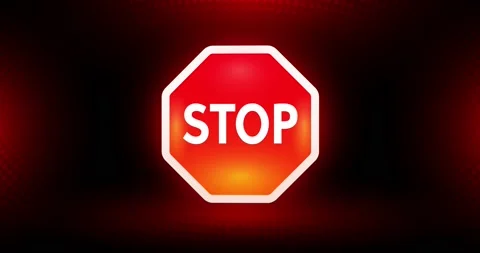 Stop Sign on Dark Red Background Animati... | Stock Video | Pond5