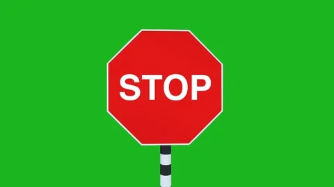 Stop sign on green screen animation | Stock Video | Pond5