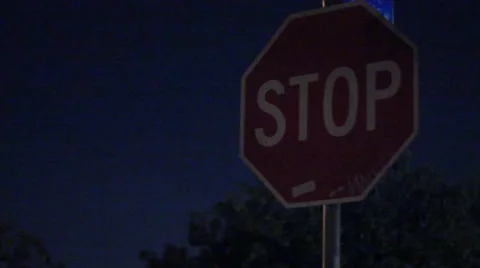 Night Stop Sign Stock Footage ~ Royalty Free Stock Videos | Pond5