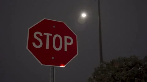 Stop Sign Light Night Stock Footage ~ Royalty Free Stock Videos | Pond5