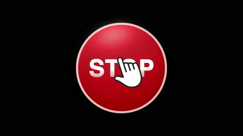 Stop Text Button Click Animation on Blac... | Stock Video | Pond5
