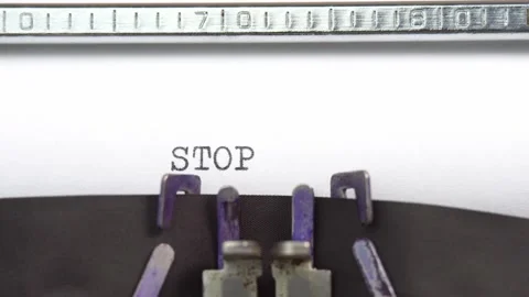 Stop word closeup being typing and cente... | Stock Video | Pond5