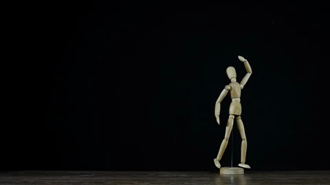 Stopmotion wooden figure dummy in studio... | Stock Video | Pond5