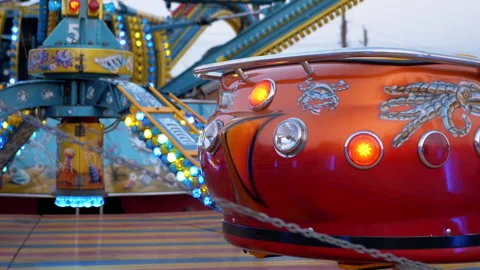 Stopped Empty Carousel Octopus on a Play... | Stock Video | Pond5