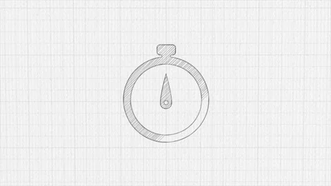 Stopwatch Drawing Stock Video Footage | Royalty Free Stopwatch Drawing ...
