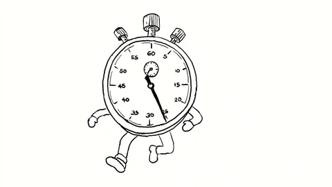 Stopwatch Running Drawing 2D Animation | Stock Video | Pond5