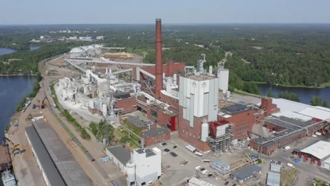 Stora Enso Sunila Pulp Mill and its harb... | Stock Video | Pond5