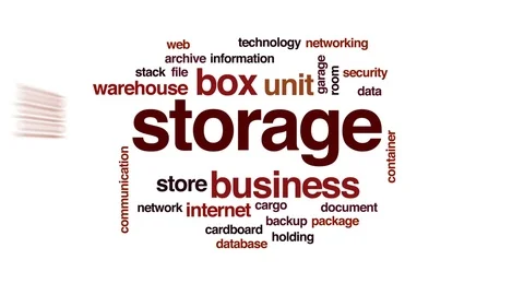 Storage animated word cloud, text design... | Stock Video | Pond5