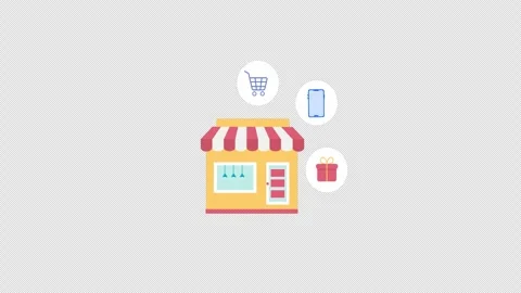 store concept icon loop animation video ... | Stock Video | Pond5