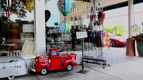 Storefront downtown street corner New Sm... | Stock Video | Pond5