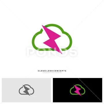 Storm Cloud Logo Design Concept Vector. Thunder Cloud Logo Template Vector Illustration #133639052