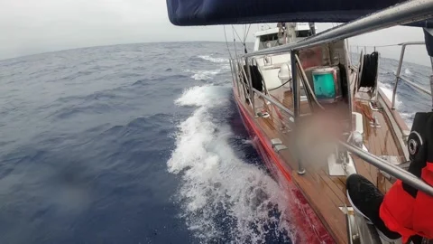 Storm in the Drake Passage on a sailing ... | Stock Video | Pond5
