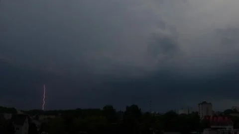 storm, hail, lightning, lightning strike... | Stock Video | Pond5