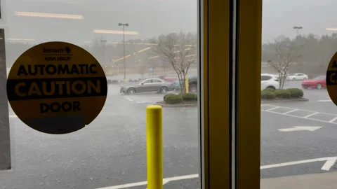 Storm rain parking lot view from interio... | Stock Video | Pond5