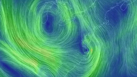 Storms and wind currents over North Amer... | Stock Video | Pond5