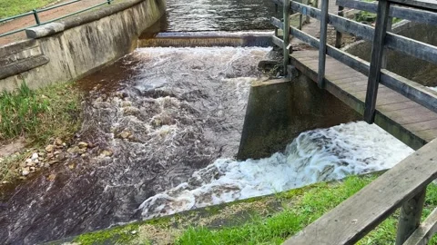 Stormwater rapids river water channels ... | Stock Video | Pond5