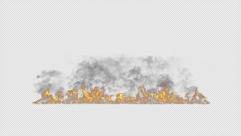 Straight line Fire Burning with transpar... | Stock Video | Pond5