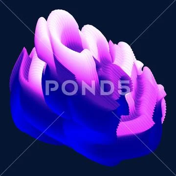 Strange alien structure. Liquid color background. Illustration #89025884