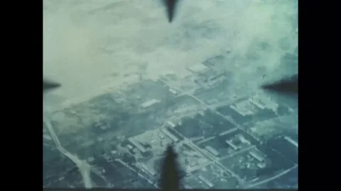 Strategic bomber aircraft strafing the g... | Stock Video | Pond5