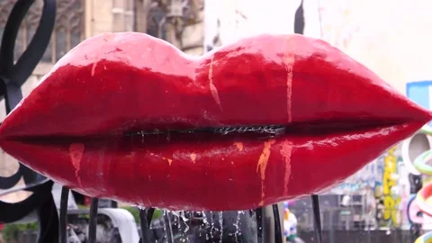 Stravinsky fountain next to centre Pompi... | Stock Video | Pond5