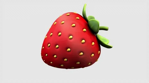 Strawberry rotating – 3d render looped... | Stock Video | Pond5