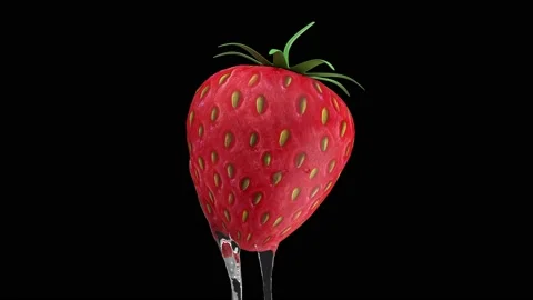 Strawberry with Water Splash 4k Animatio... | Stock Video | Pond5