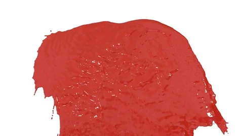 stream of red paint falling on white bac... | Stock Video | Pond5