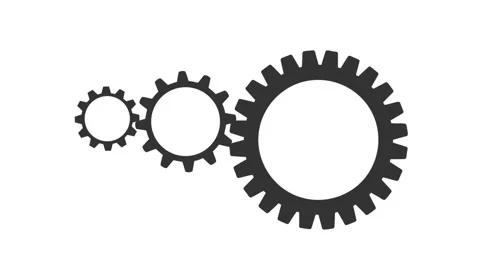 Stream of rotating gears. 2D animation. ... | Stock Video | Pond5