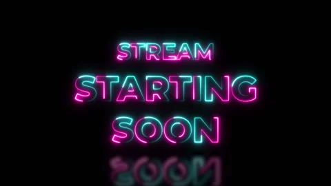 Stream starting soon neon text animation | Stock Video | Pond5