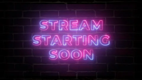 Stream starting soon neon text animation | Stock Video | Pond5