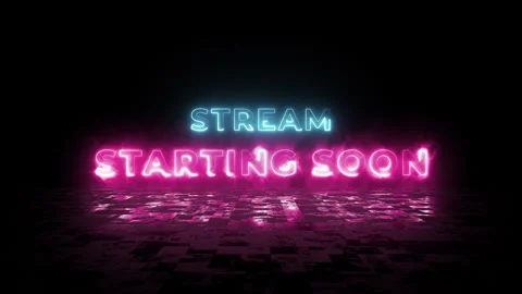 Stream starting soon neon text animation | Stock Video | Pond5