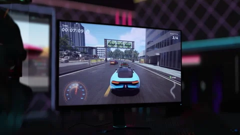 Streamer overtaking the ai cars to win t... | Stock Video | Pond5