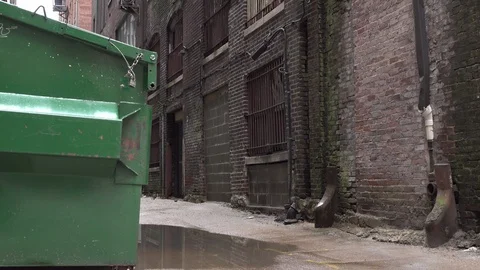 Street alley with bars on apartment wind... | Stock Video | Pond5