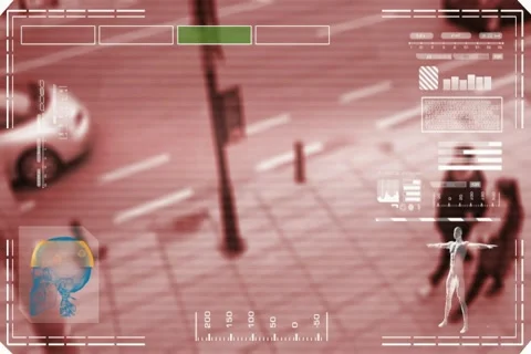 street angle - interface - digital scan... | Stock Video | Pond5