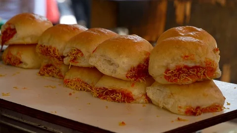 Street food Pav bhaji on Mumbai streets,... | Stock Video | Pond5